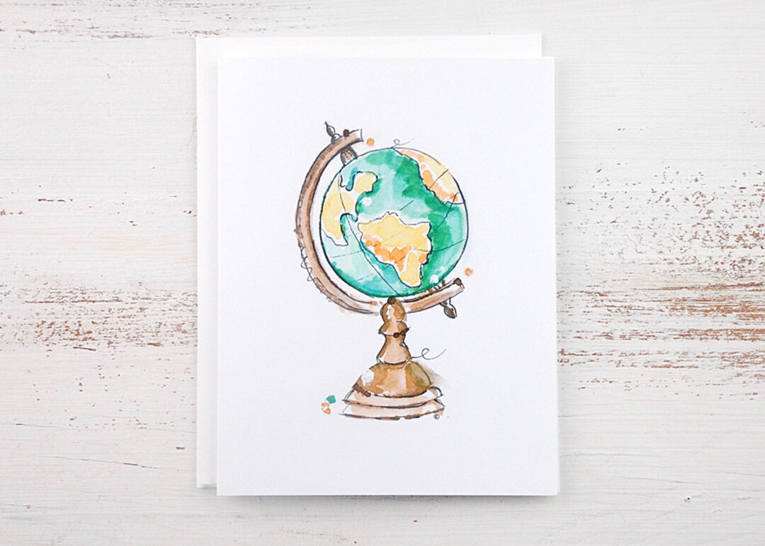 Earth Day Cards - Travel Card - Cards for Travelers - Earth - Globe ...
