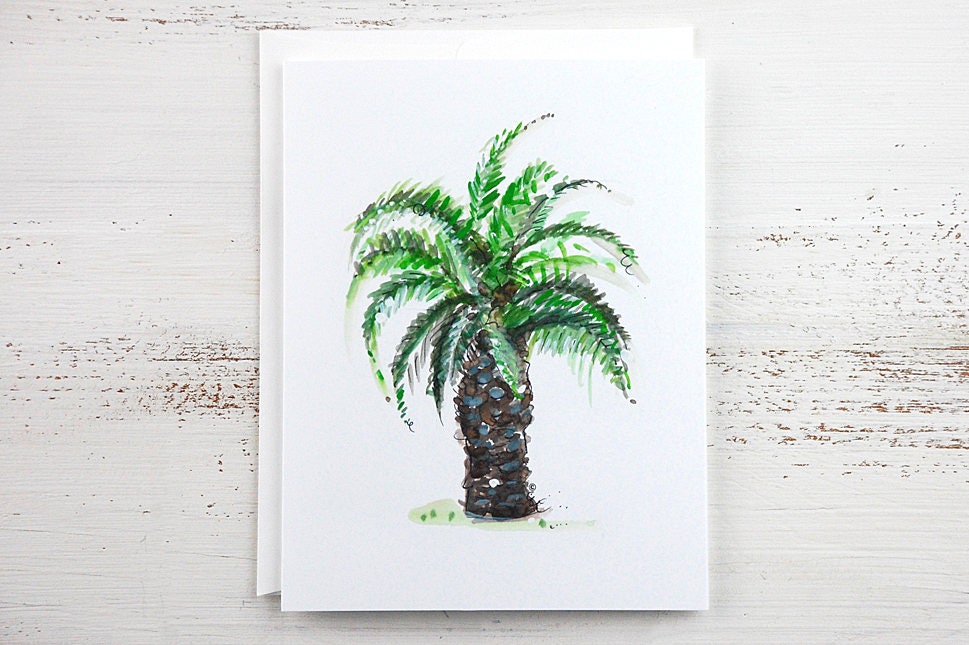 Palm Tree Note Card - Bermuda - Etsy