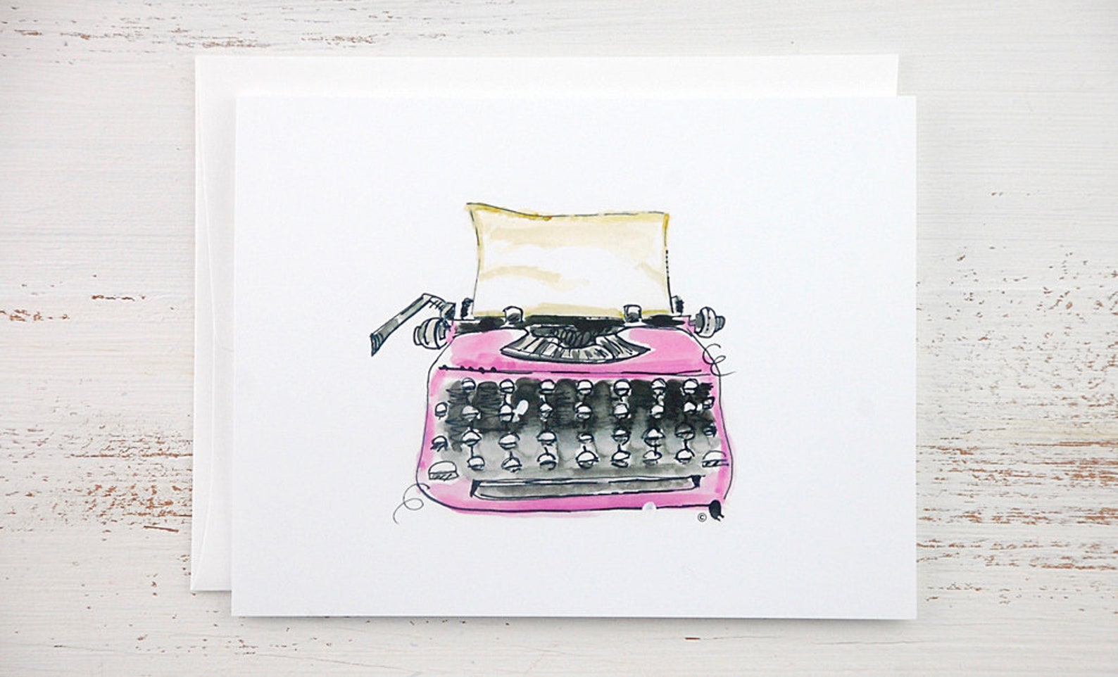 Vintage Typewriter Note Card - Etsy