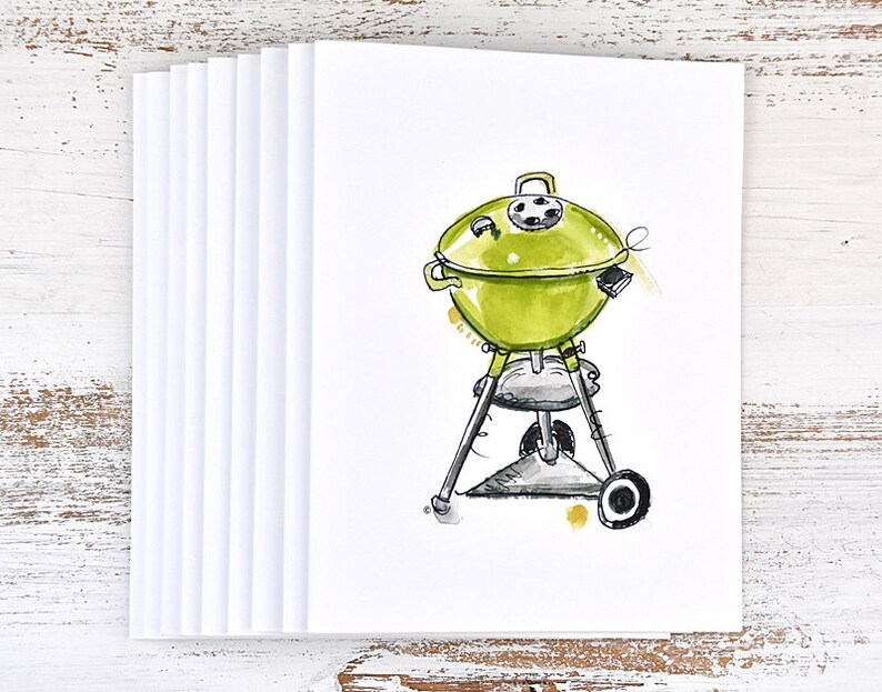 Barbecue Party - BBQ Party - BBQ Party Invitation - BBQ Grill Note Card ...