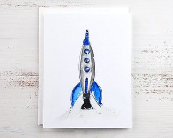 Boys Personalized Rocket Ship Stationary Set, Boy Rocket Thank You ...