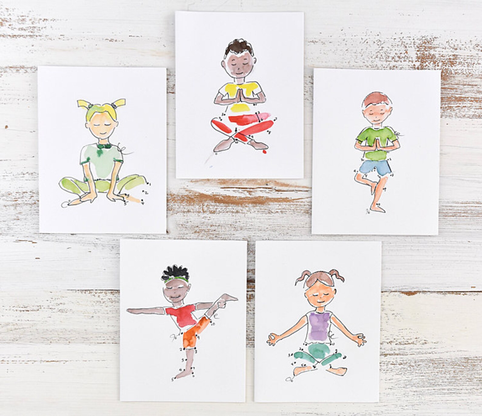 Set of 10 Kids Yoga Cards - Kids Yoga Cards - Yoga - Kids Yoga - Dot-to ...