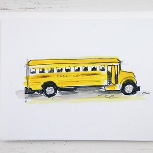 School Bus Note Card - Etsy