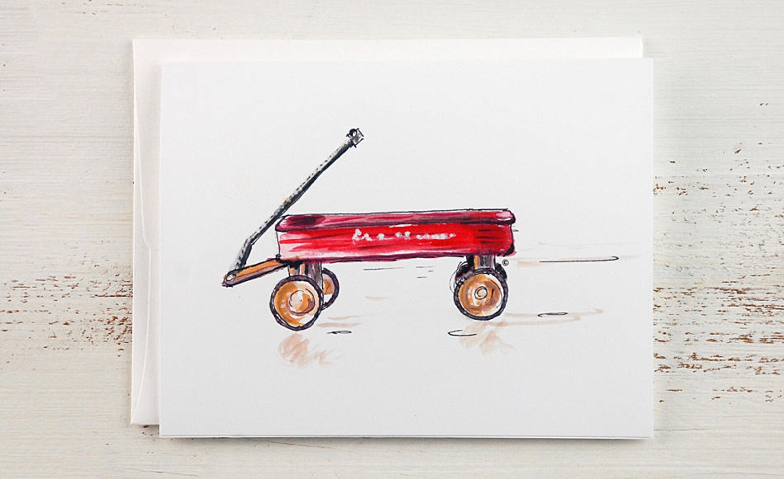 Kids Stationery - Kids Card - Classic Toys Card - Little Red Wagon - Etsy