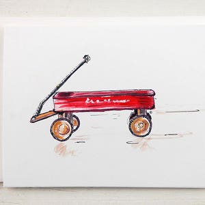 Kids Stationery - Kids Card - Classic Toys Card - Little Red Wagon - Etsy