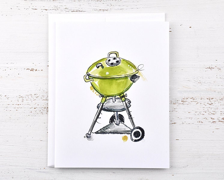 Barbecue Party - BBQ Card - BBQ Party - Summer BBQ - Grill - Lime Green ...