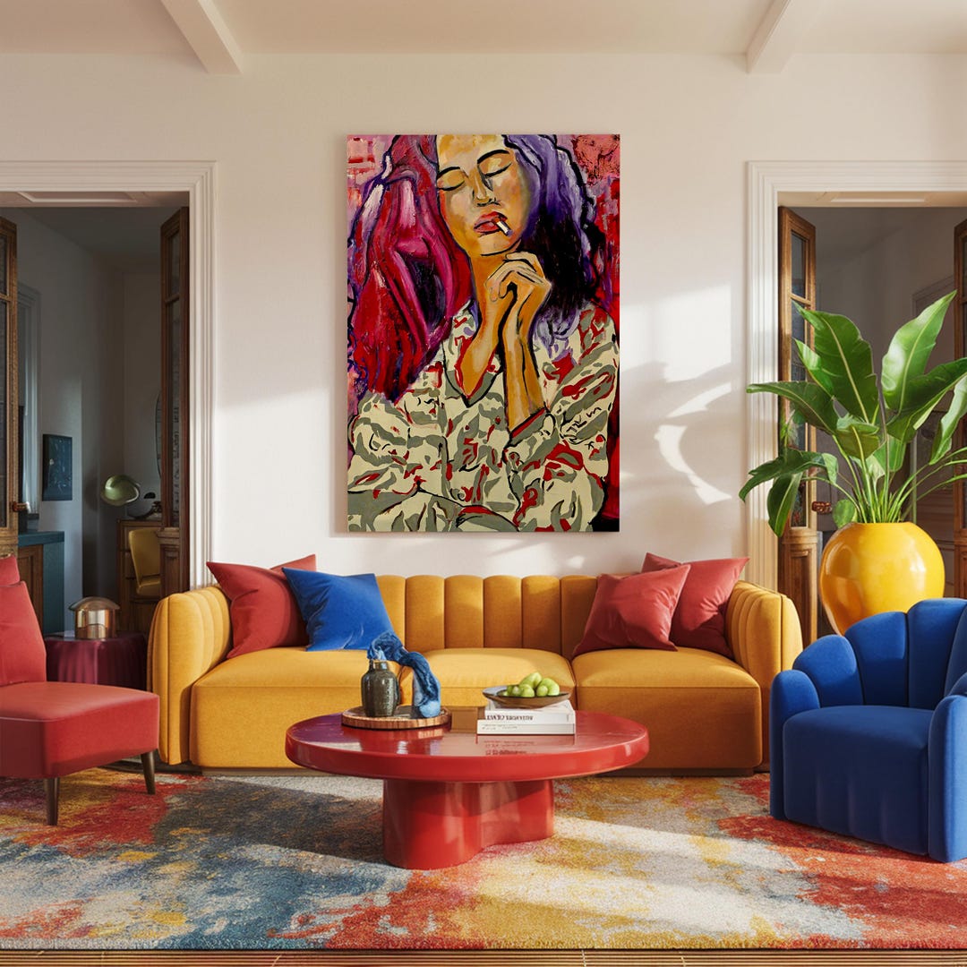 Modern Abstract Portrait of a Woman | Unique Abstract Female Figure ...
