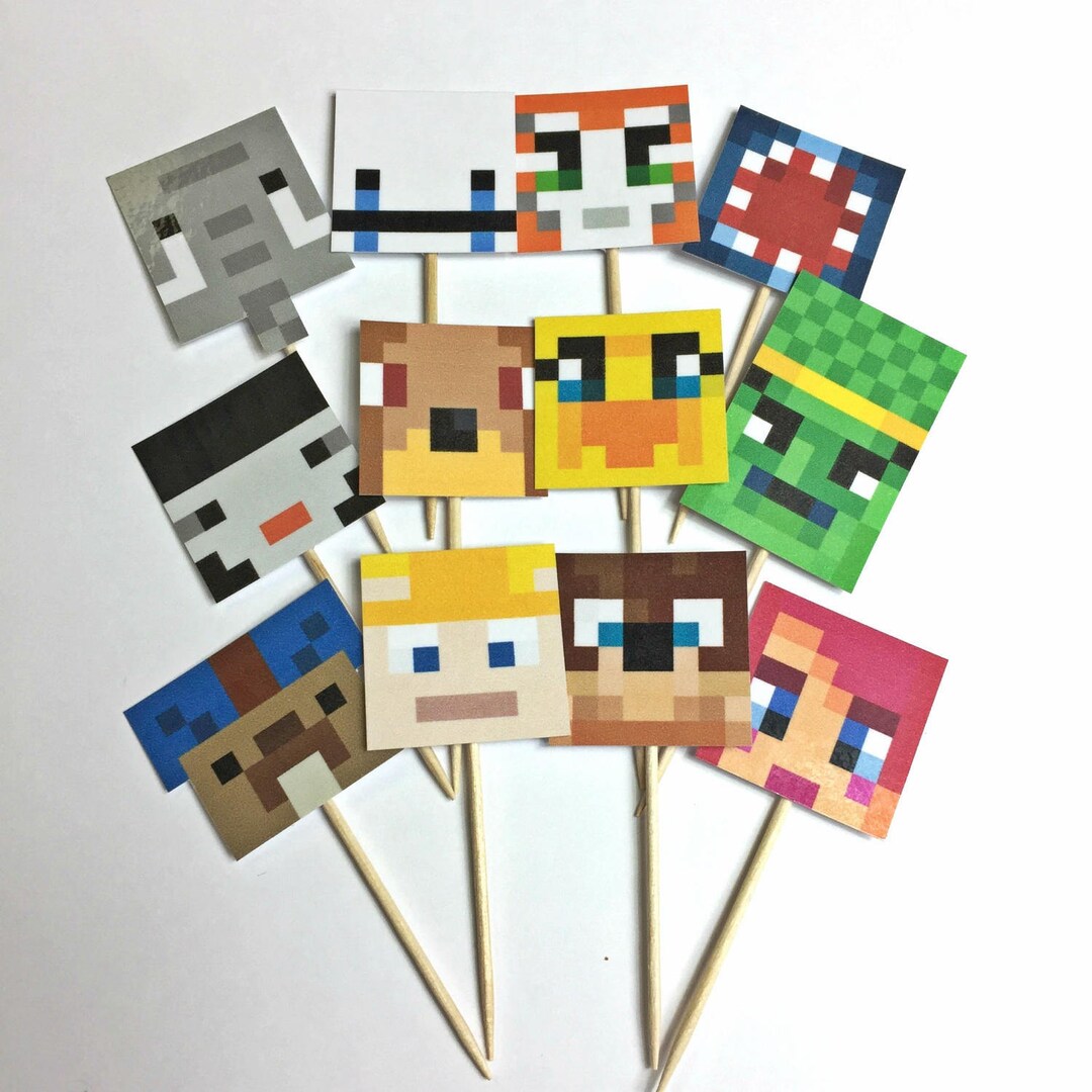 Printable, Stampy and Friends Cupcake Toppers, Stampylonghead, Friends ...