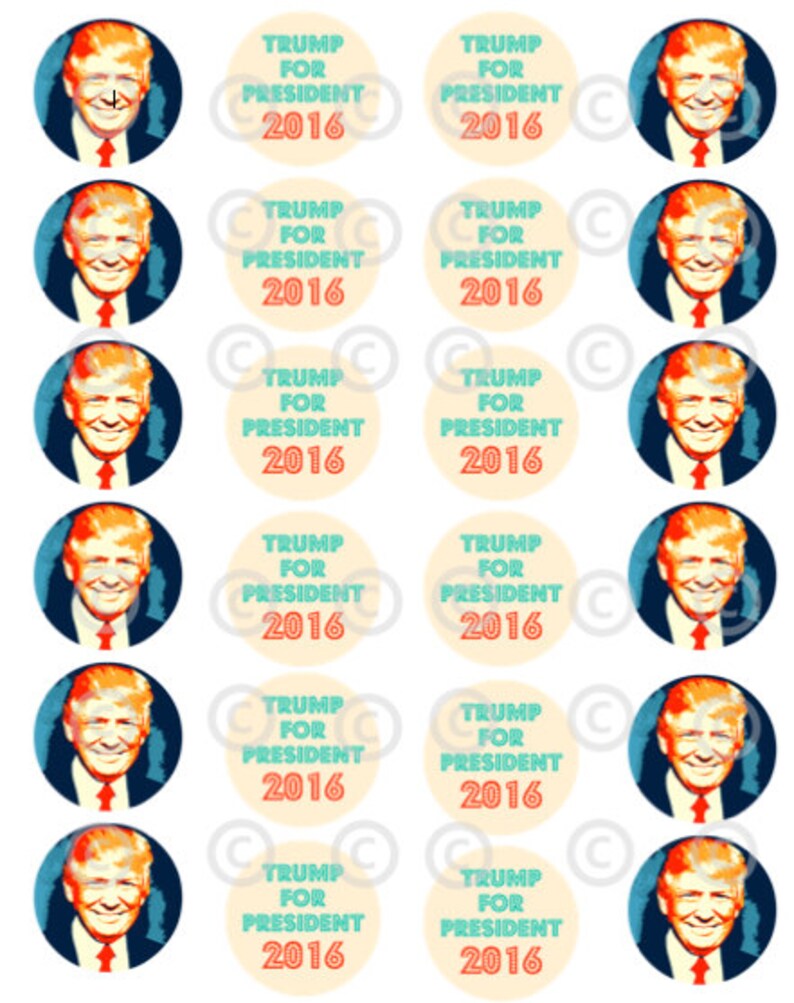 PRINTABLE Trump For President Cupcake Toppers Download Donald | Etsy
