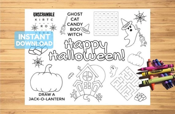 Halloween Activity Sheet 8.5x11' Printable | Etsy