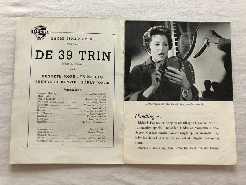The 39 Steps Kenneth More Taina Elg Brenda De Banzie 1959 Vintage ...