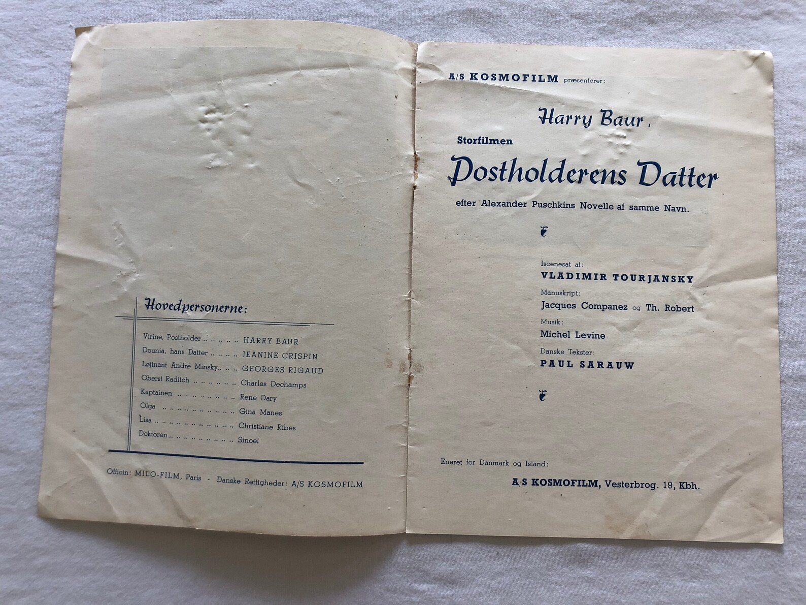 Nostalgie Harry Baur Janine Crispin George Rigaud 1938 - Etsy Australia