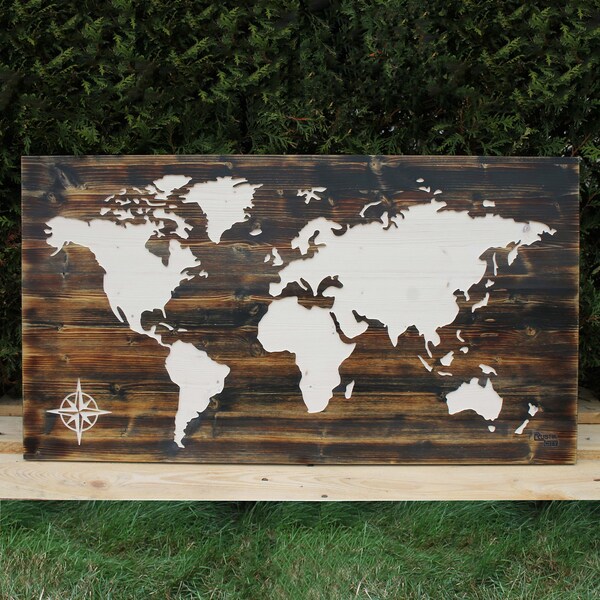 Wood World Map - Etsy