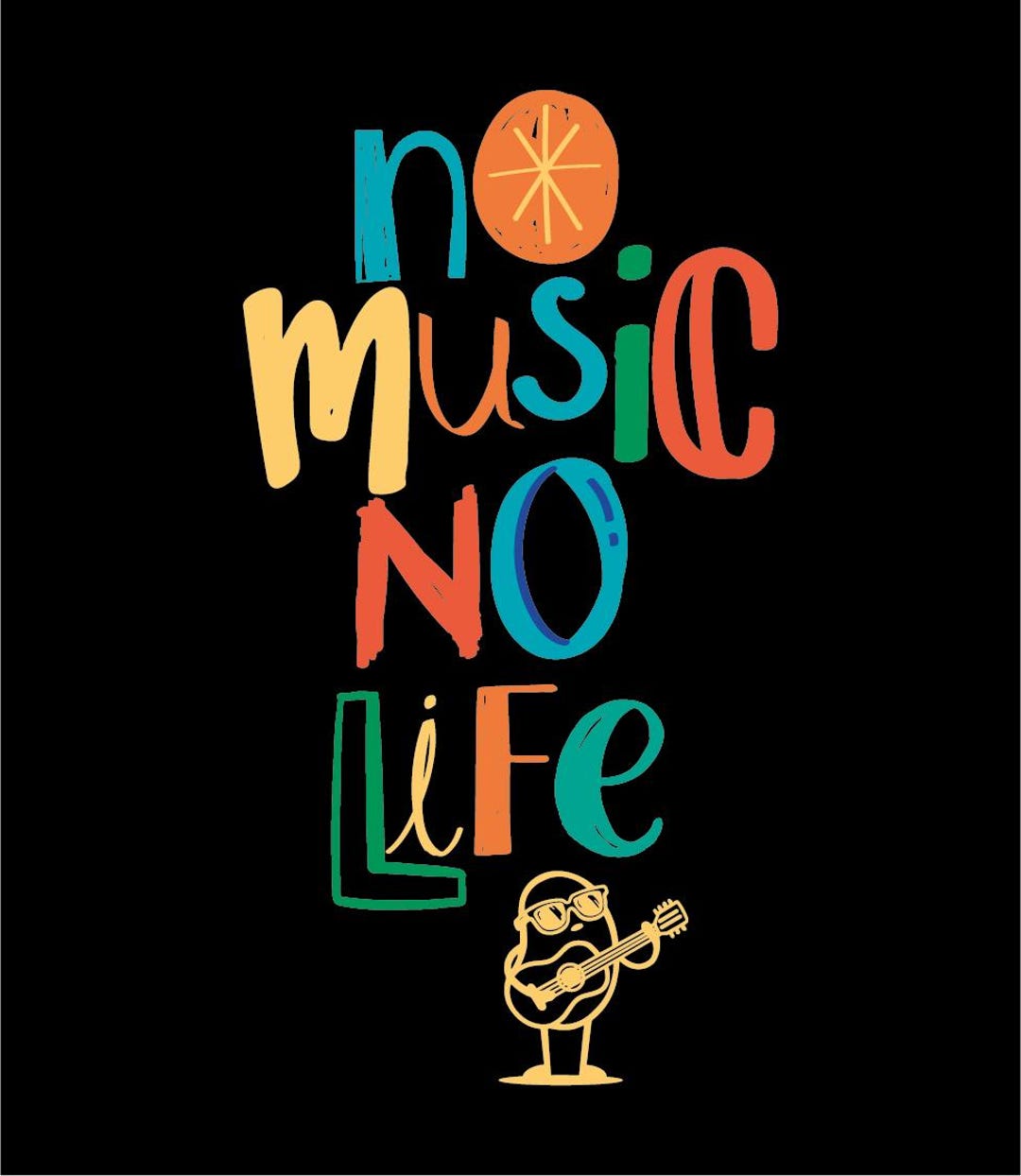 Printable File "no Music No Life". for Printing on T-shirts, Bags, Mugs ...
