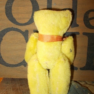 Antique Teddy Bear, Miniature 5 Inch With Glass Eyes, Golden Mohair ...
