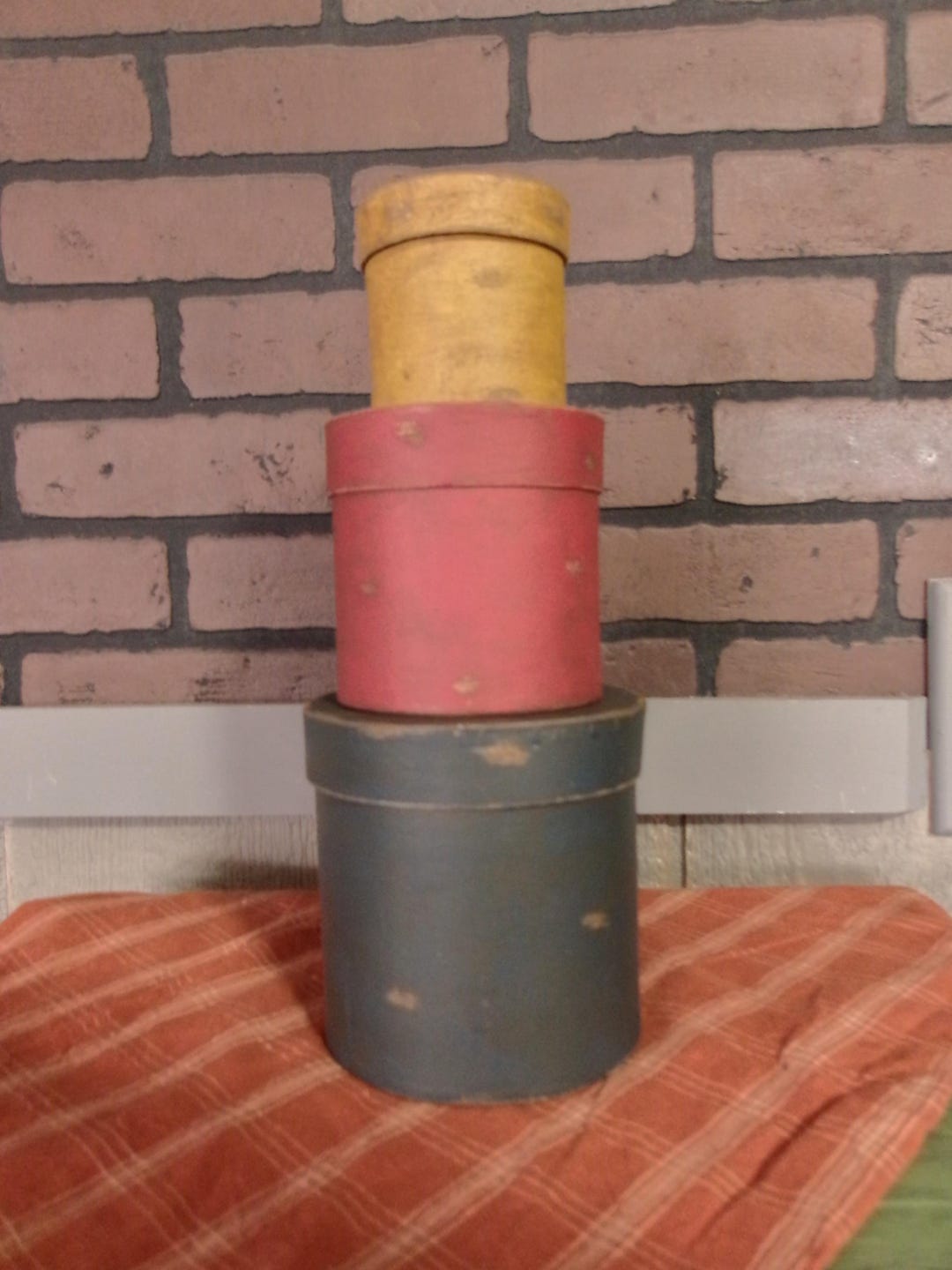 Primitive Pantry Boxes (set of 3) Paper Mache Lidded Containers ...