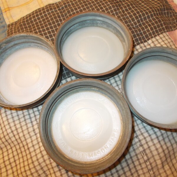 Antique Glass Jars With Metal Lids - Etsy