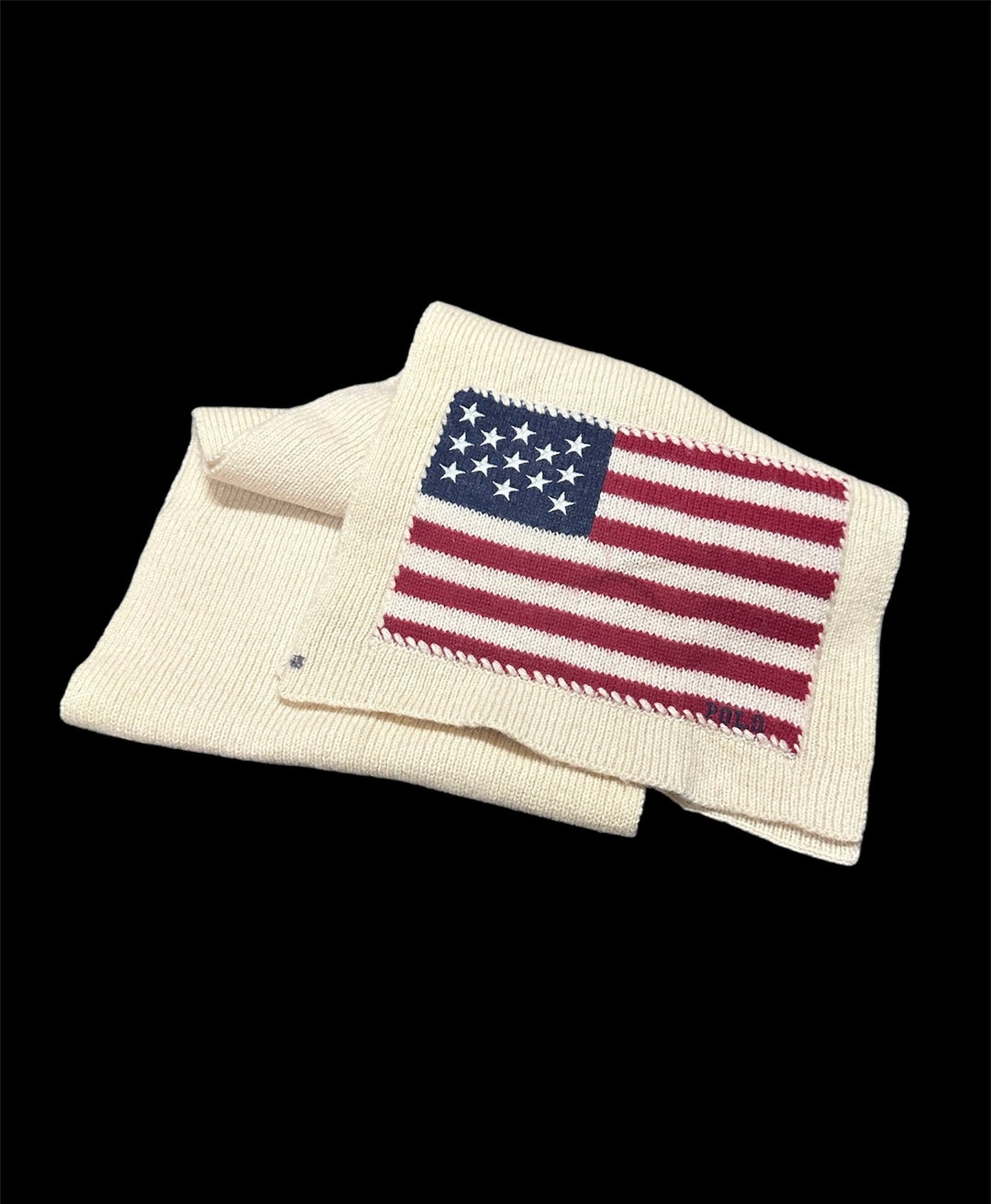 Vintage 90s Polo Ralph Lauren American Flag Maflar Wool - Etsy