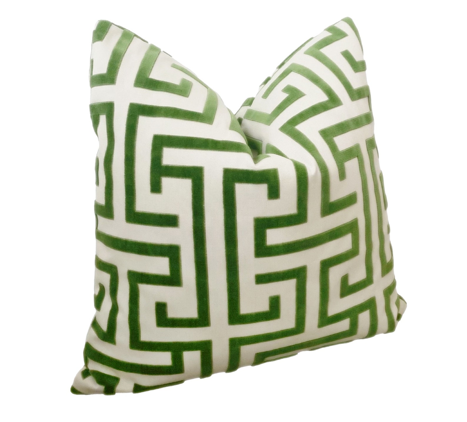 Ming Trail Green Pillow Cover, Velvet Ming Style Pillow Cover, Thibaut ...