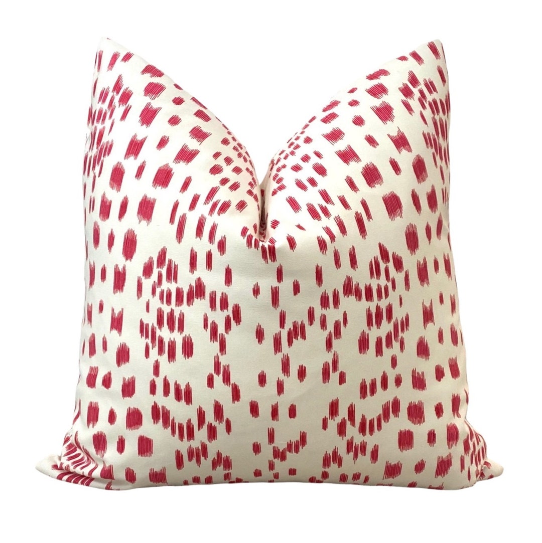 Pink Abstract Animal Print Pillow Cover, Two Sided, Strawberry Red ...