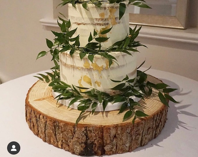 Sustainable Wooden Log Cake Stand, Rustic or Sanded Wedding Cake ...