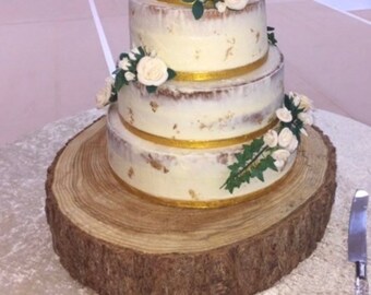 Wooden Log Slice Rustic Cakestand Centrepiece Charger Plate - Etsy UK