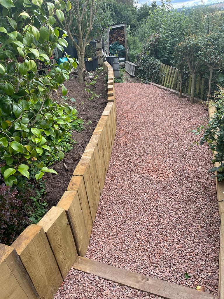 Wooden Garden Edging Sleepers, Small Pointed Sleepers, (pack of 8 ...