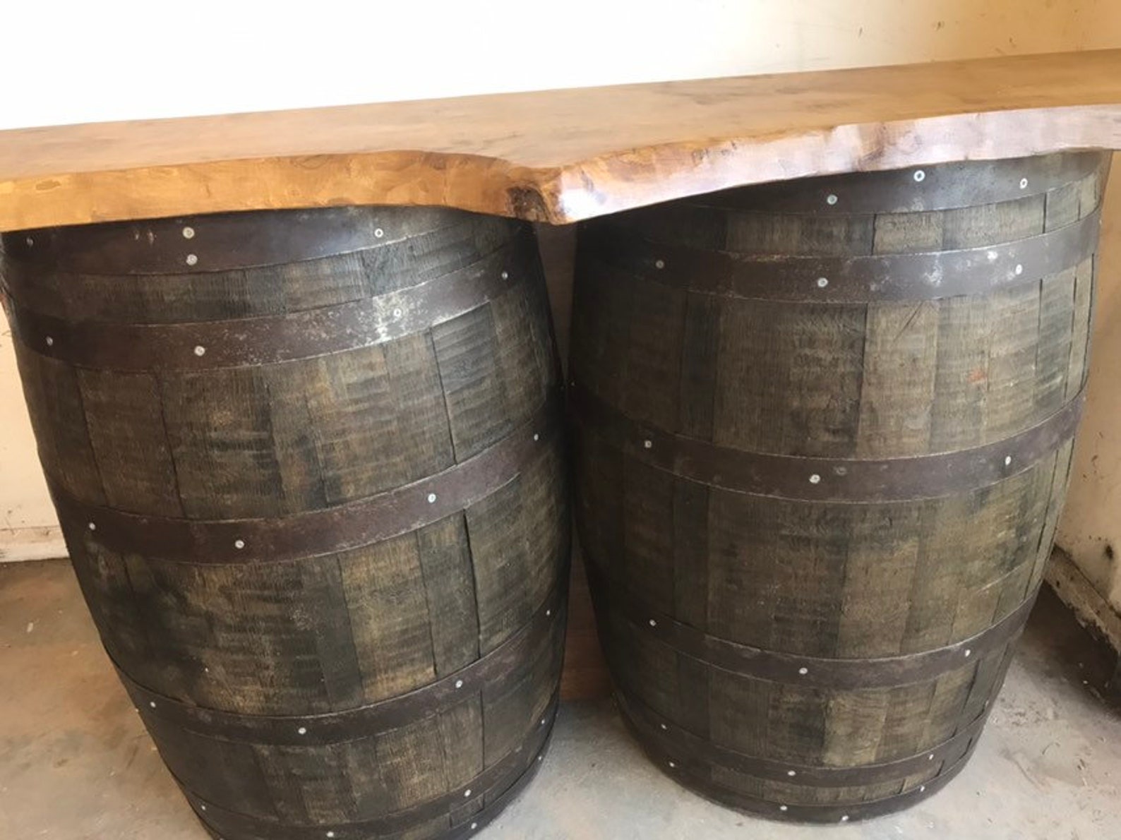 Man Cave Beer / Drinks Bar Rustic Whisky Barrel Bar With - Etsy UK
