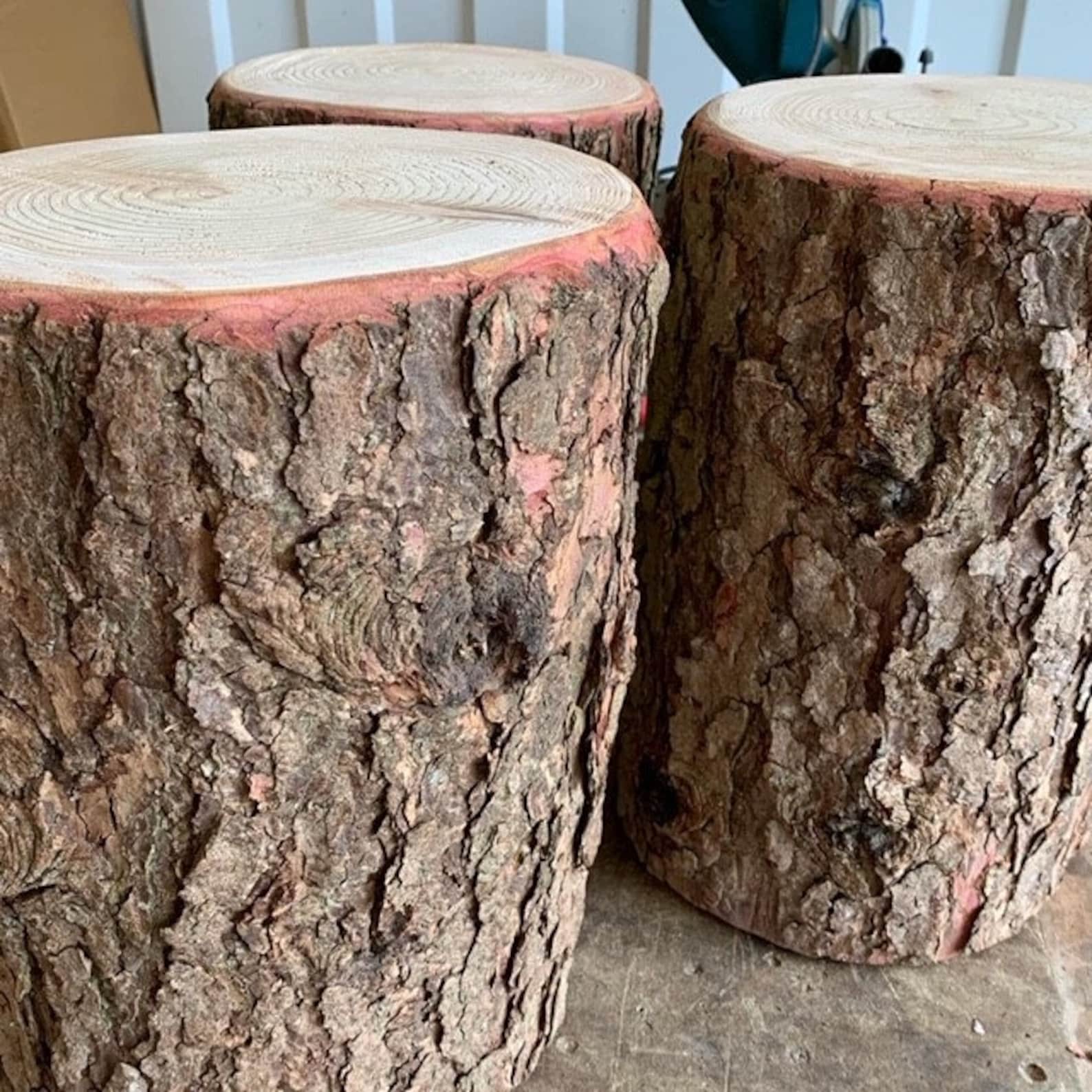 Rustic Log Garden Table and Log Stools Real Wood Log Stool - Etsy UK