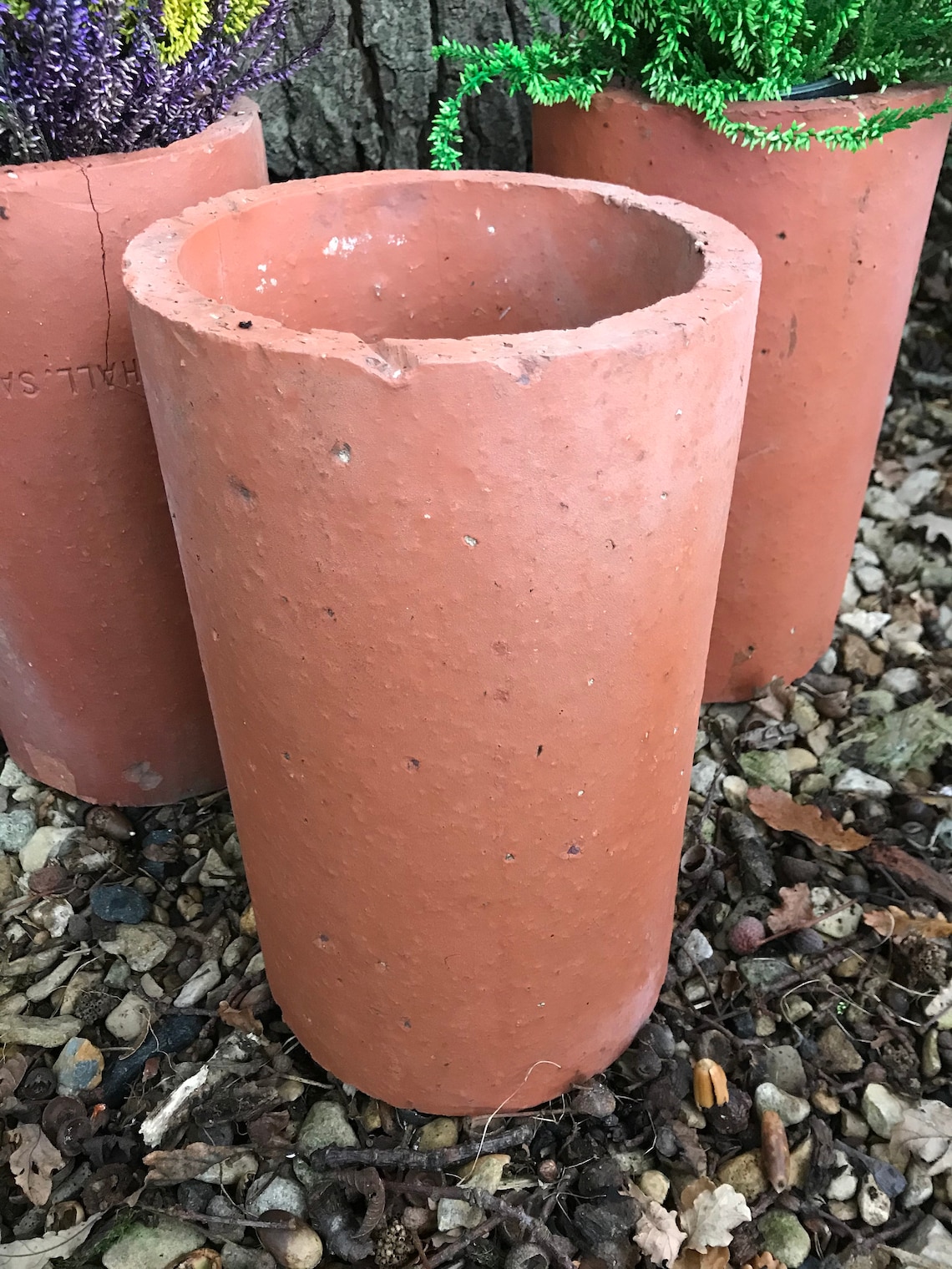 3 Salvaged Old Clay Terracotta Pipes Ideal Garden Planters - Etsy UK