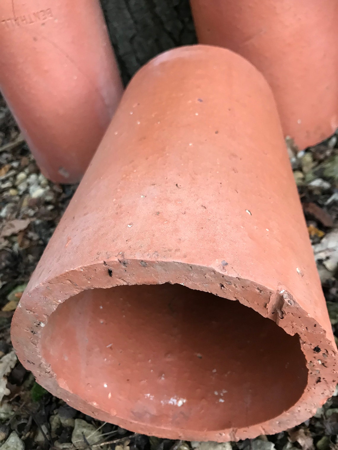 3 Salvaged old clay terracotta pipes ideal garden planters | Etsy