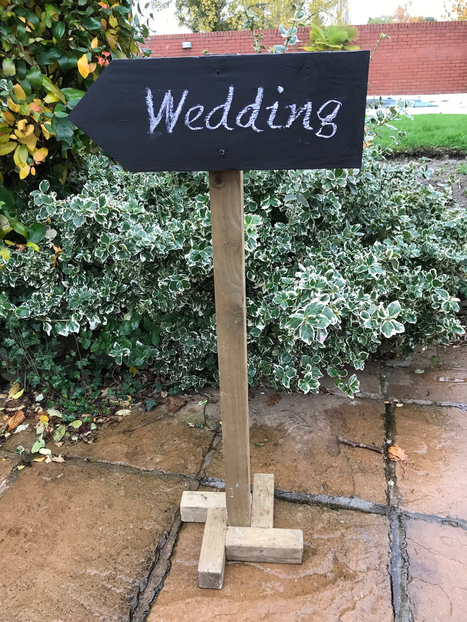 Freestanding Rustic Wooden Finger Post Venue Sign With Stand - Etsy UK