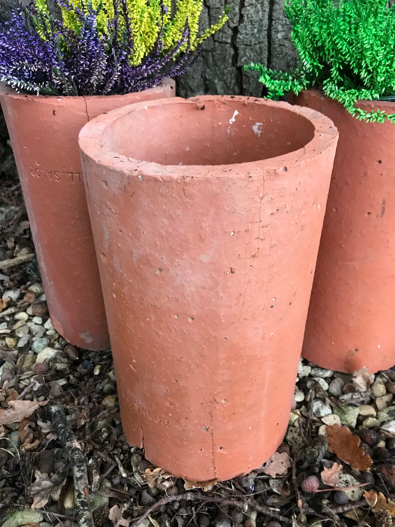 3 Salvaged Old Clay Terracotta Pipes Ideal Garden Planters | Etsy