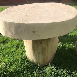 Rustic Log Garden Table and Log Stools, Perfect for a Fairy Garden ...