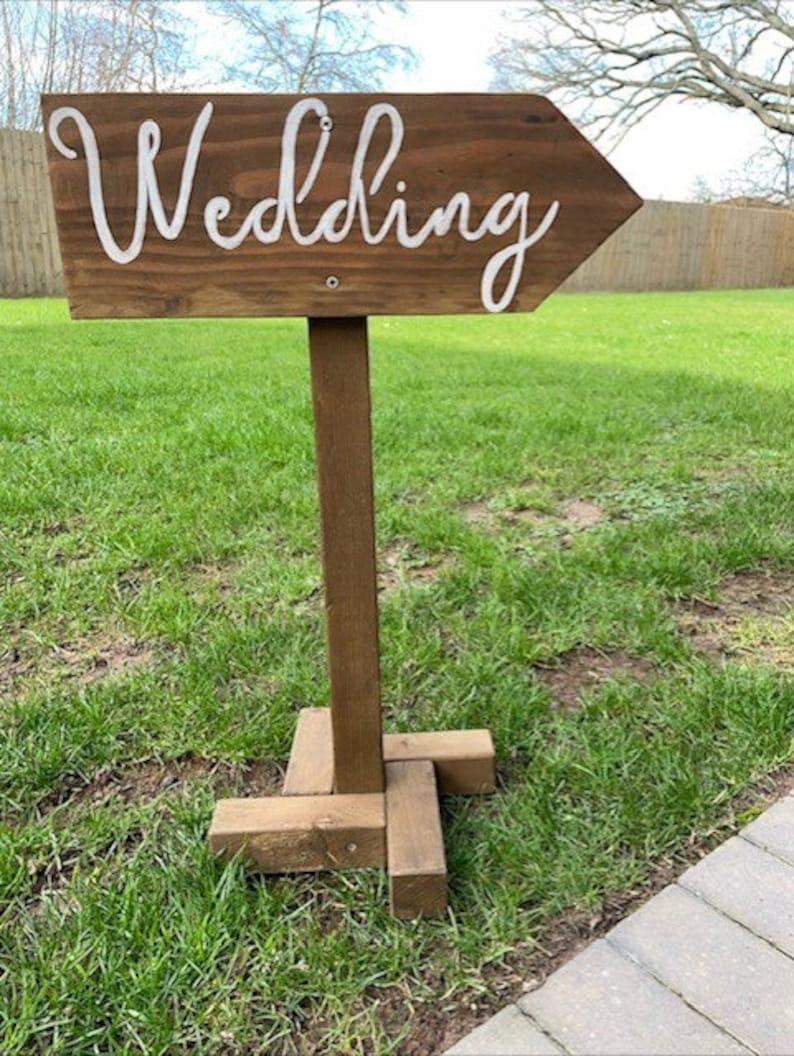 Rustic Wooden Finger Post Sign: Freestanding Venue Directional - Etsy ...
