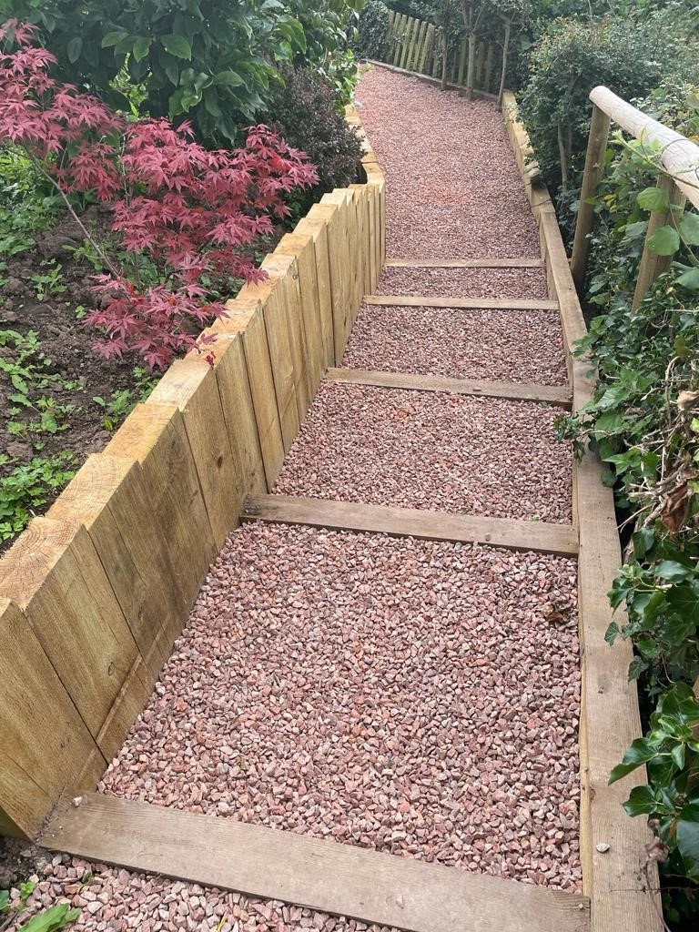 Timber Garden Path Edging Sleepers Sold in Packs of 5 to Cover a 1 ...