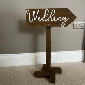 Personalised Rustic Freestanding Wooden Finger Post Wedding Venue Sign ...