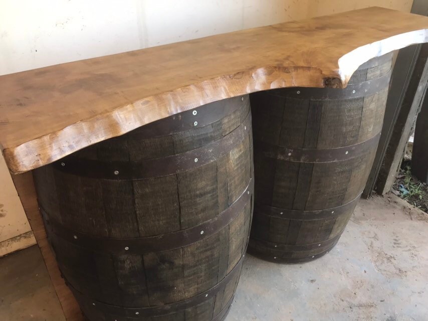 Man Cave Beer / Drinks Bar Rustic Whisky Barrel Bar With - Etsy UK