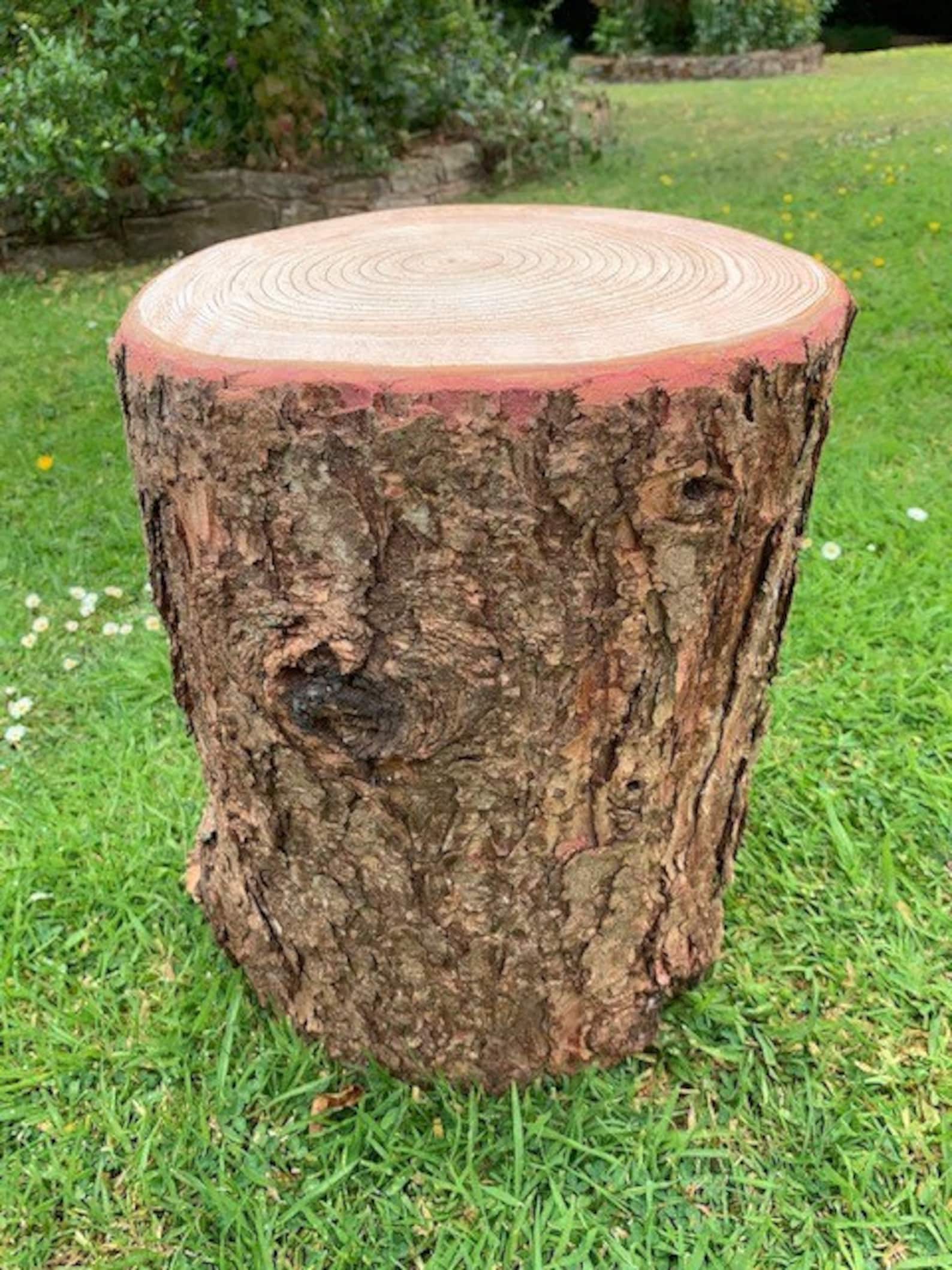 Rustic Log Garden Table and Stool Set, Real Wood Furniture - Etsy