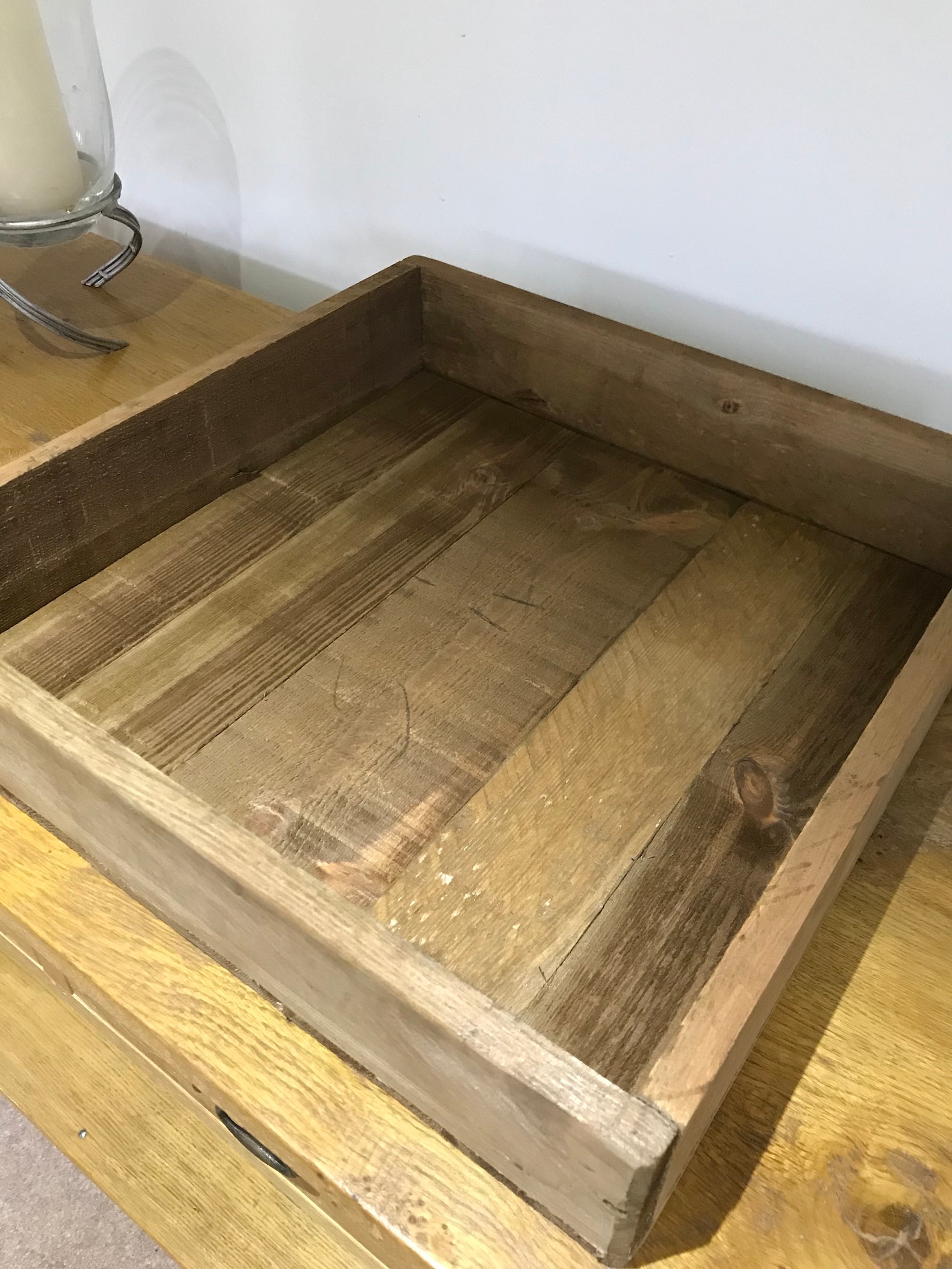 Square Wooden Cake Stand Available in 3 Colours Rustic - Etsy UK