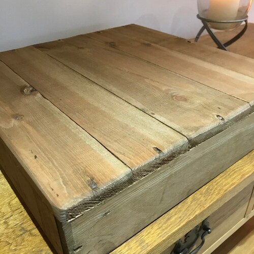Square Wooden Cake Stand Available in 3 Colours Rustic - Etsy UK