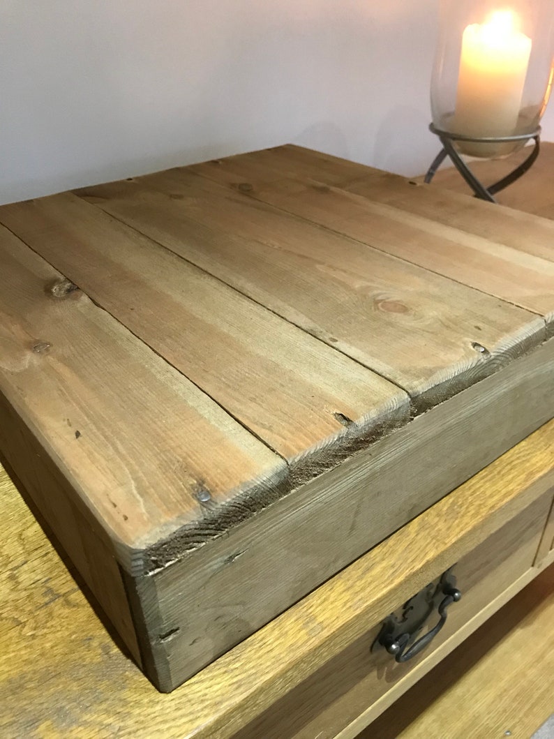 Square Wooden Cake Stand Available in 3 Colours Rustic - Etsy UK
