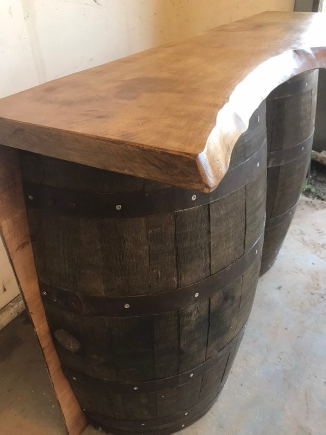 Man Cave Beer / Drinks Bar Rustic Whisky Barrel Bar With - Etsy UK