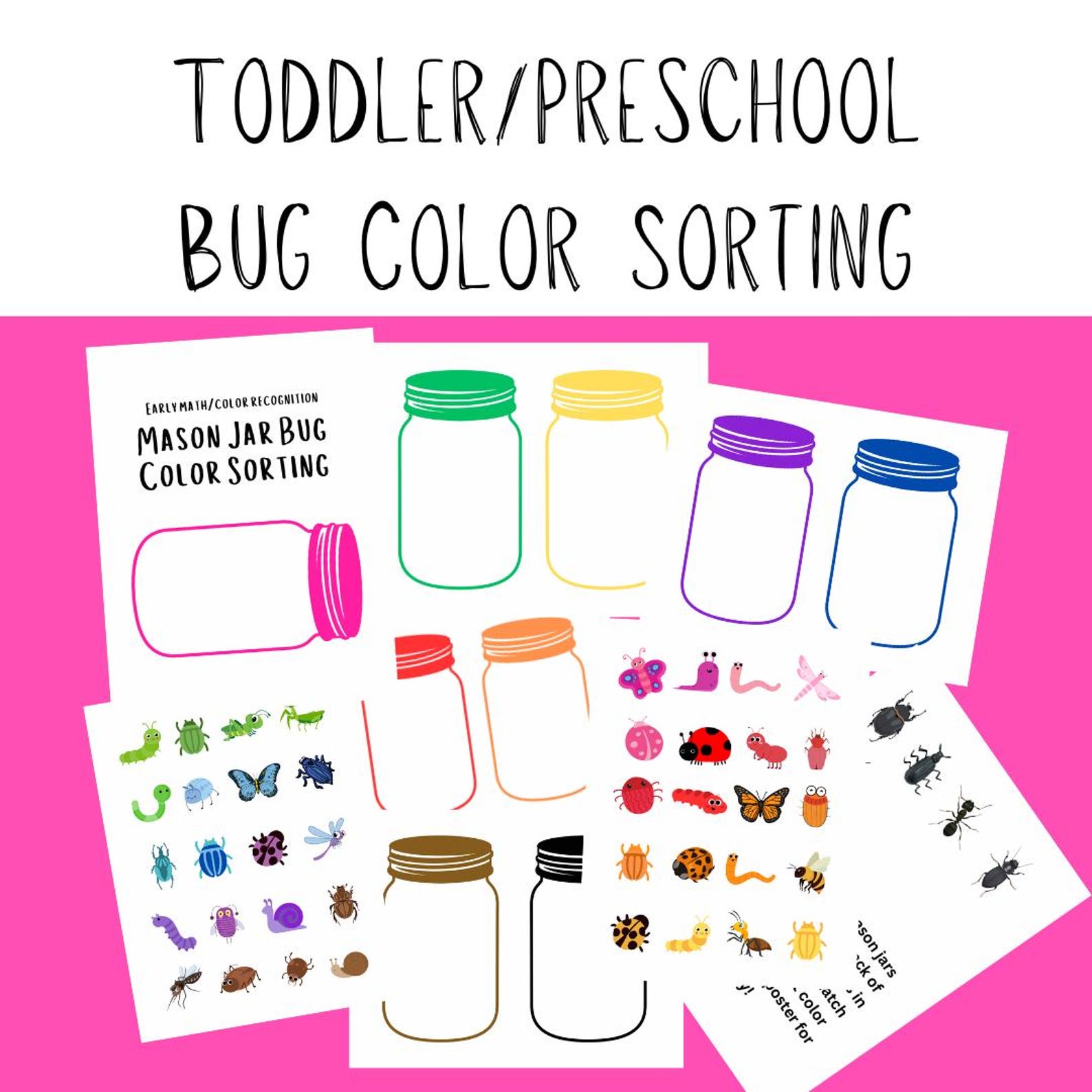 Preschool, Toddler, Color Recognition Activity, Bugs, Sorting ...