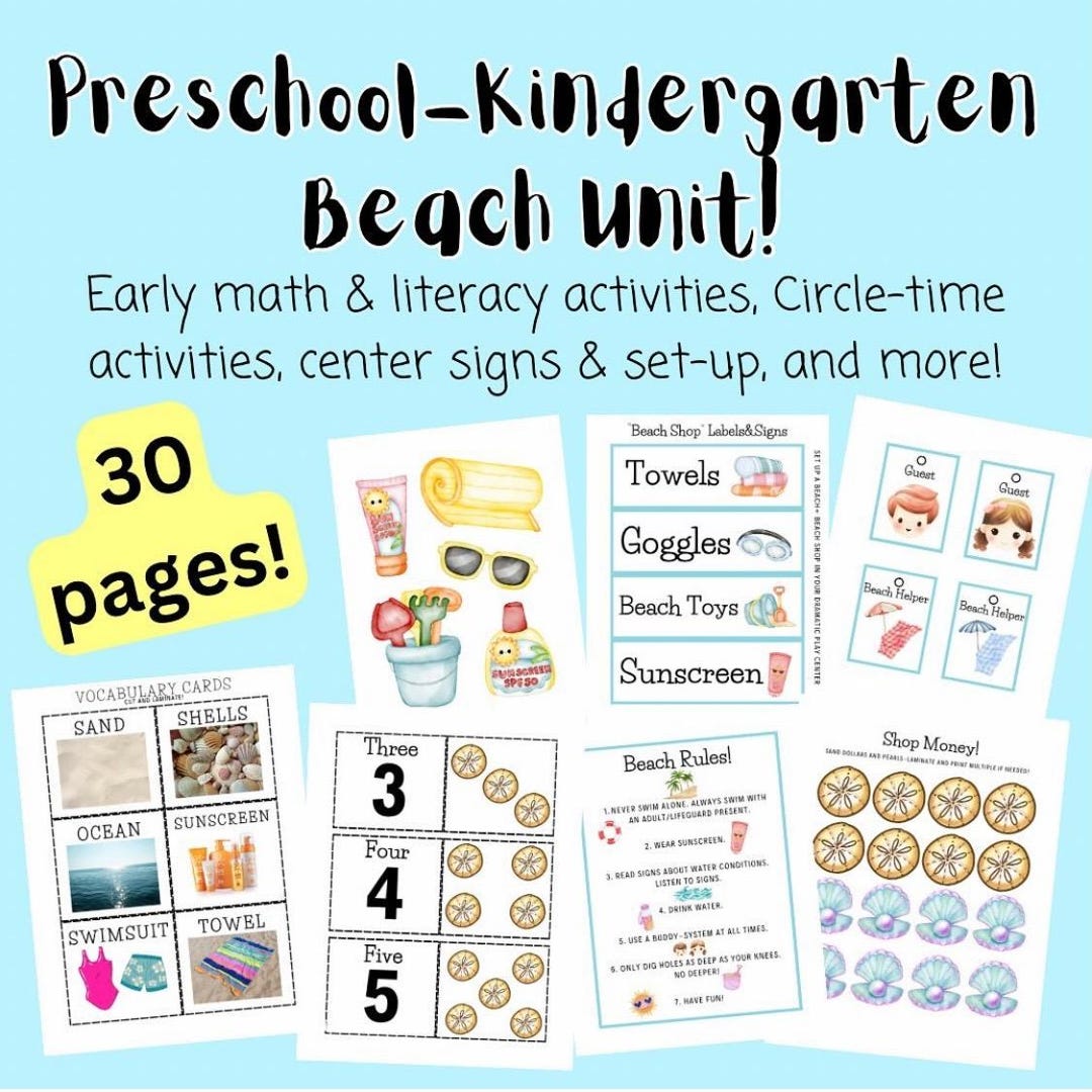 Preschool, Home School, Beach Unit, Activities, Labels, Flash Cards ...