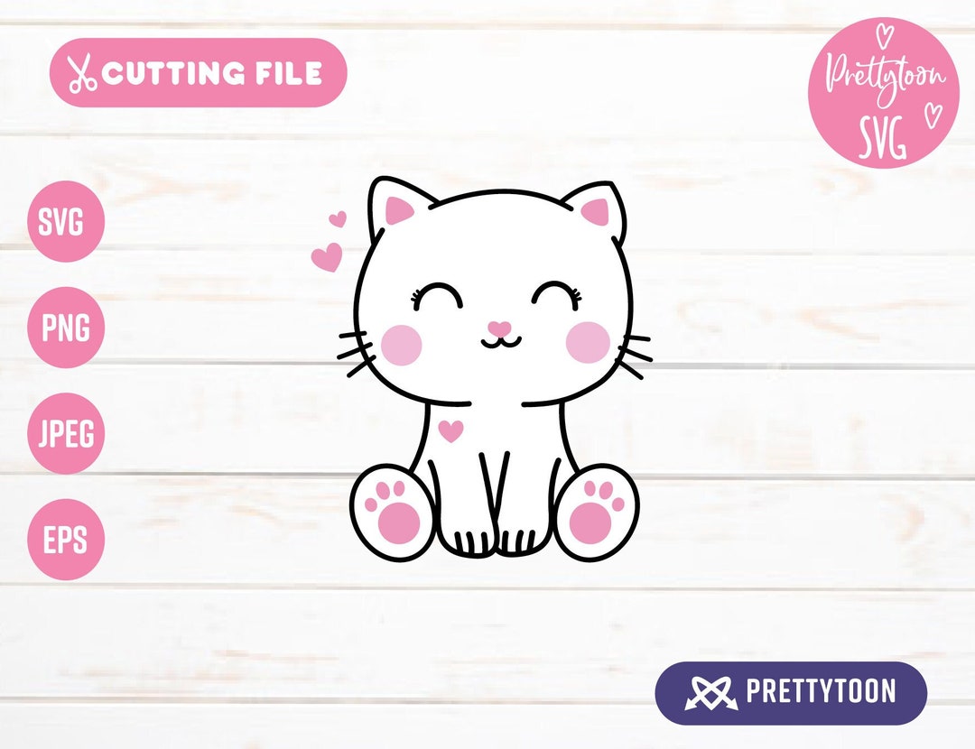 Cat SVG Cut File for Cricut Clipart Kids Kitten Svg SVG - Etsy UK