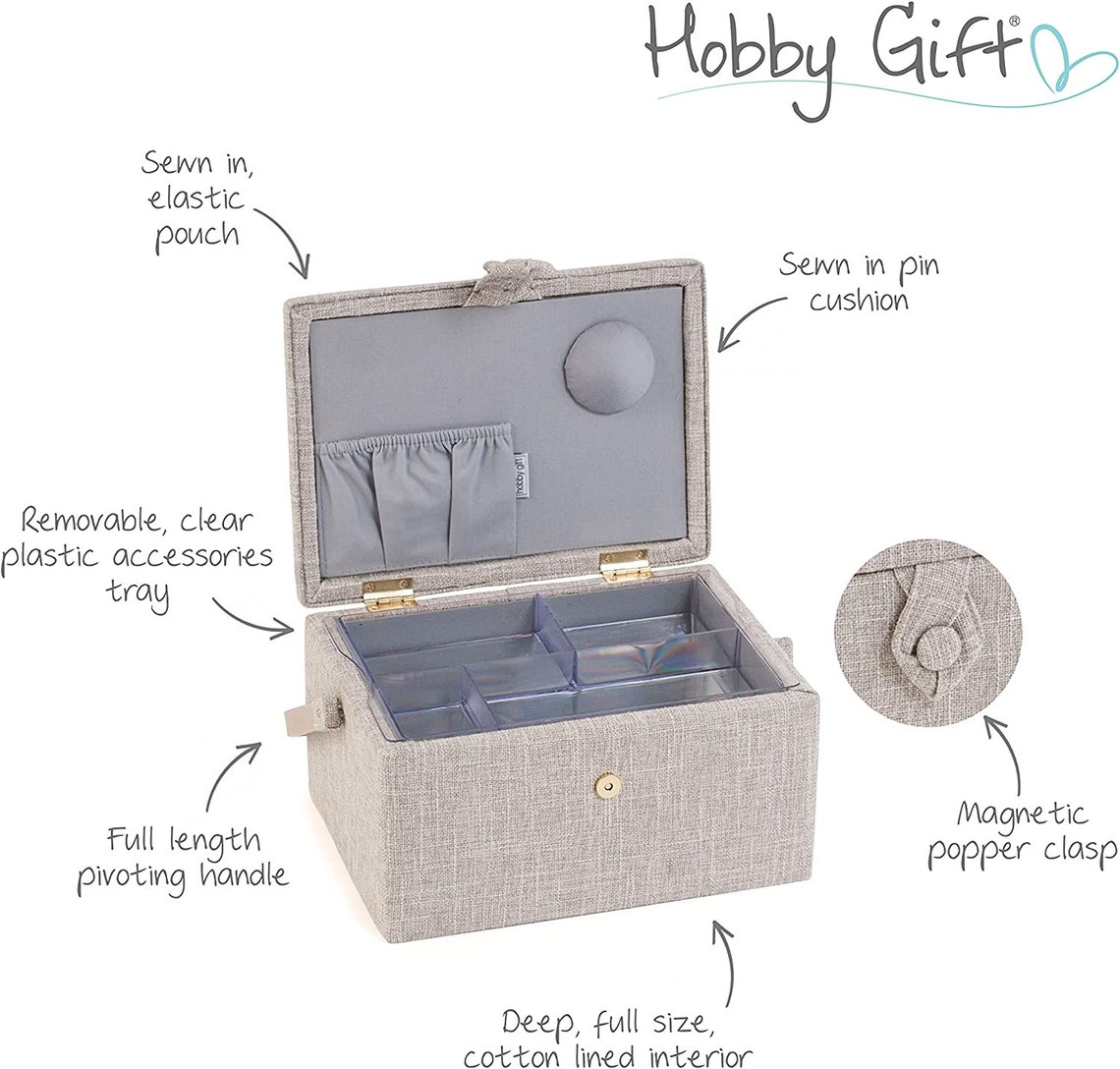 Hobbygift Medium Sewing Box - Birds on Bobbin Embroidered Design ...