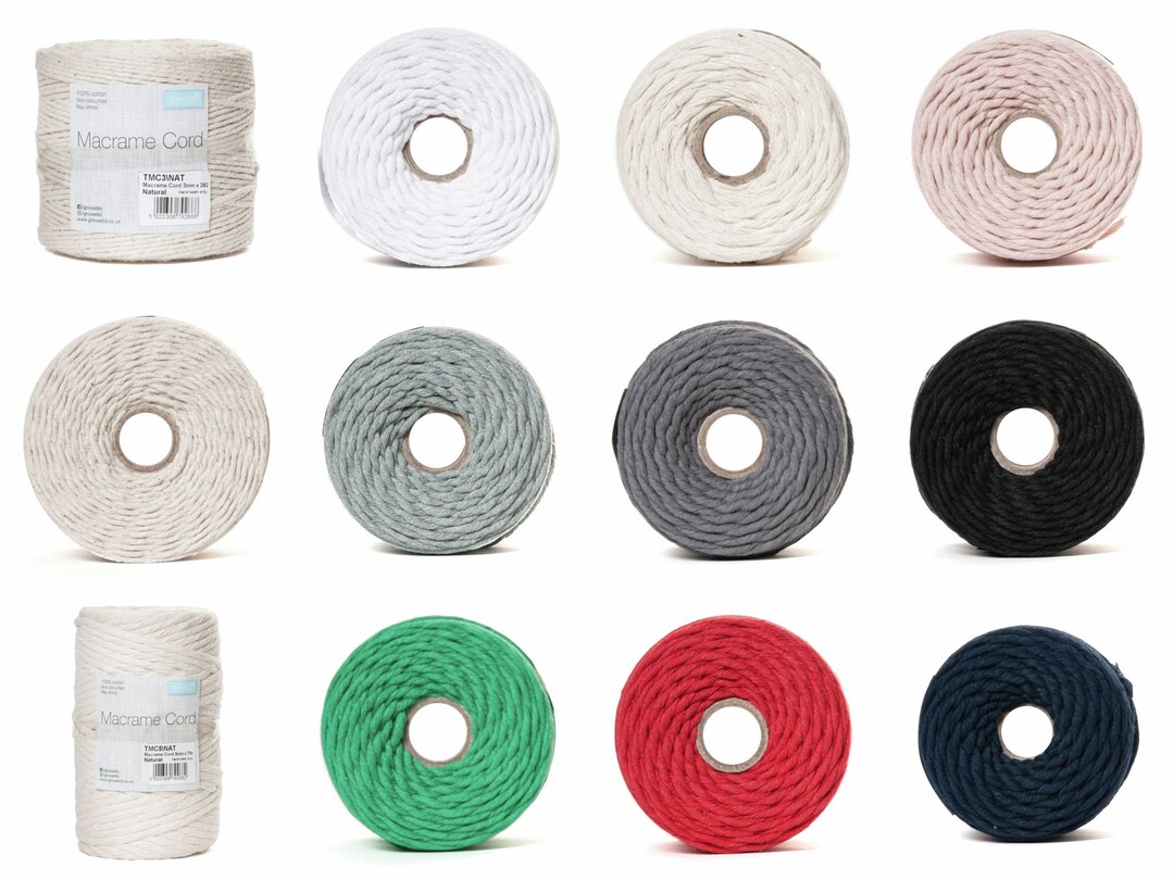 Macrame Cord Full Reel 100% Natural Cotton UK Made 2 4 - Etsy