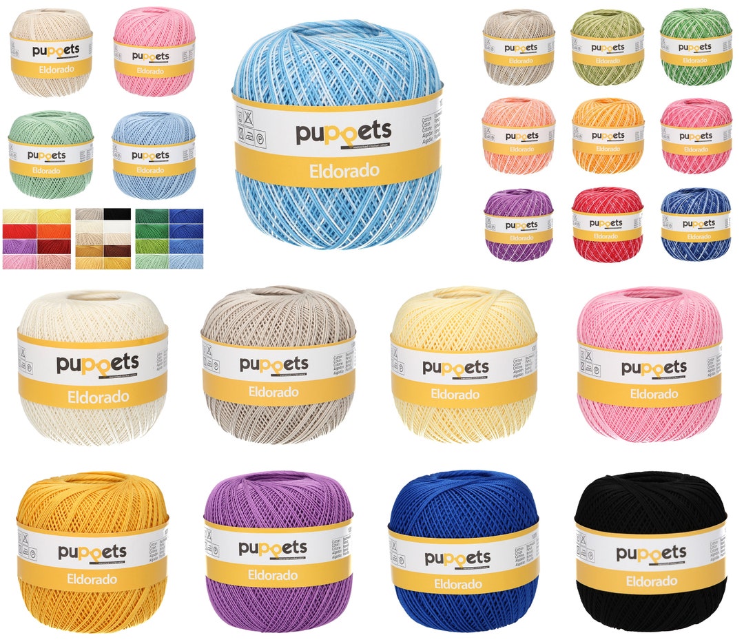 Puppets El Dorado No 10 Cotton Crochet Thread - 50g / 100g Ball Plain ...