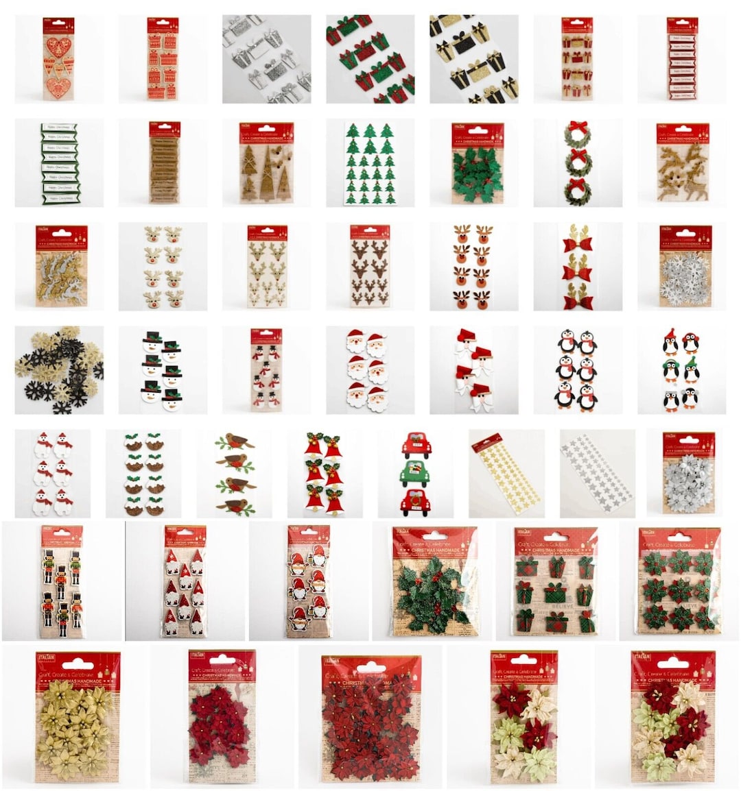 Handcrafted Christmas Decorations Craft Embellishment Handmade Card ...